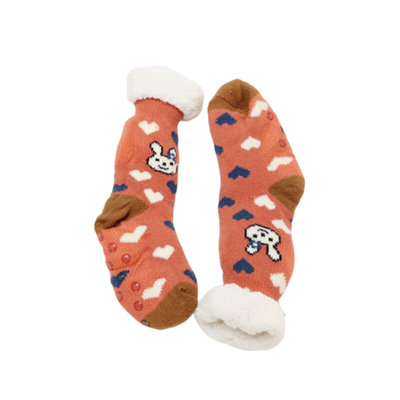 12 pairs winter cute rabbit Love women home slipper socks knitted warm fluffy children socks