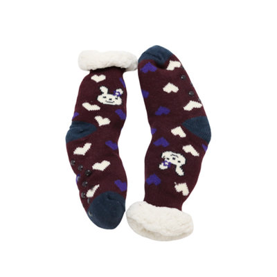 12 pairs winter cute rabbit Love women home slipper socks knitted warm fluffy children socks