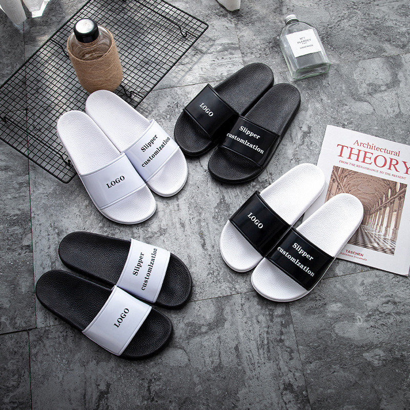 Custom Logo Indoor Men Cozy Slippers Soft Sole Non Slip Light Weight
