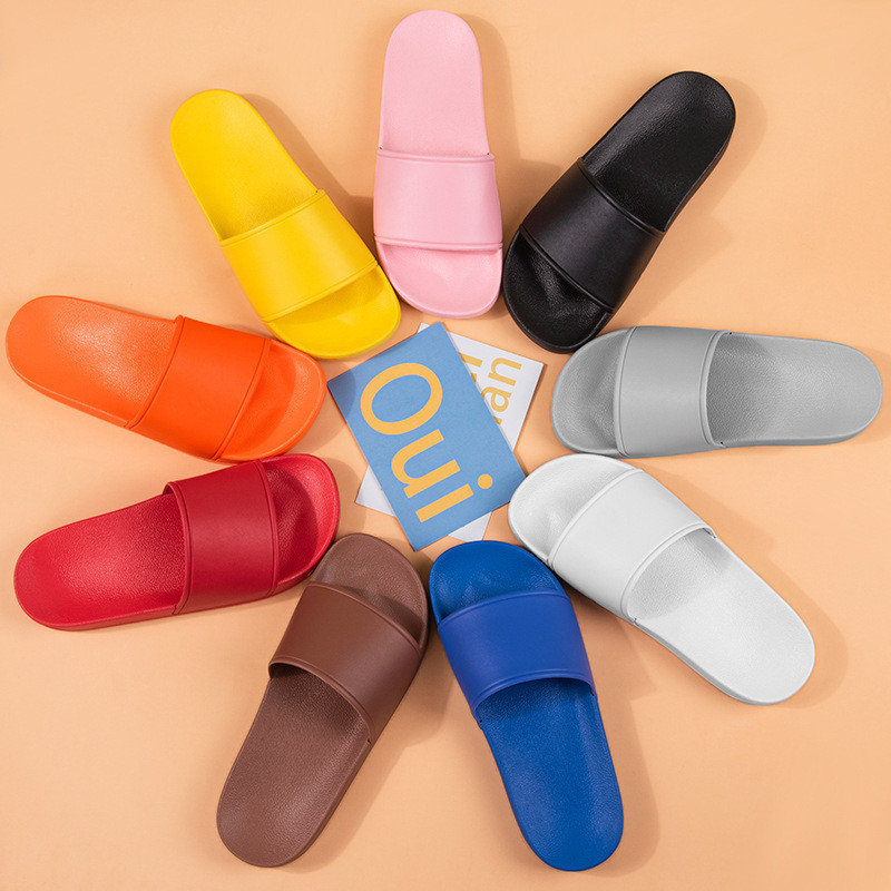 New design Blank Custom Logo Slippers solid color Sandals Ladies summer home indoor shoes for men wholesale