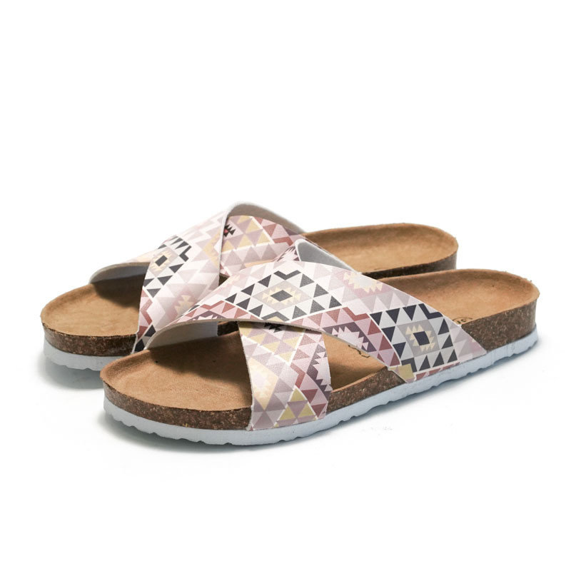 Cross Strap Ladies Sandals Upper Summer Beach Casual Slides