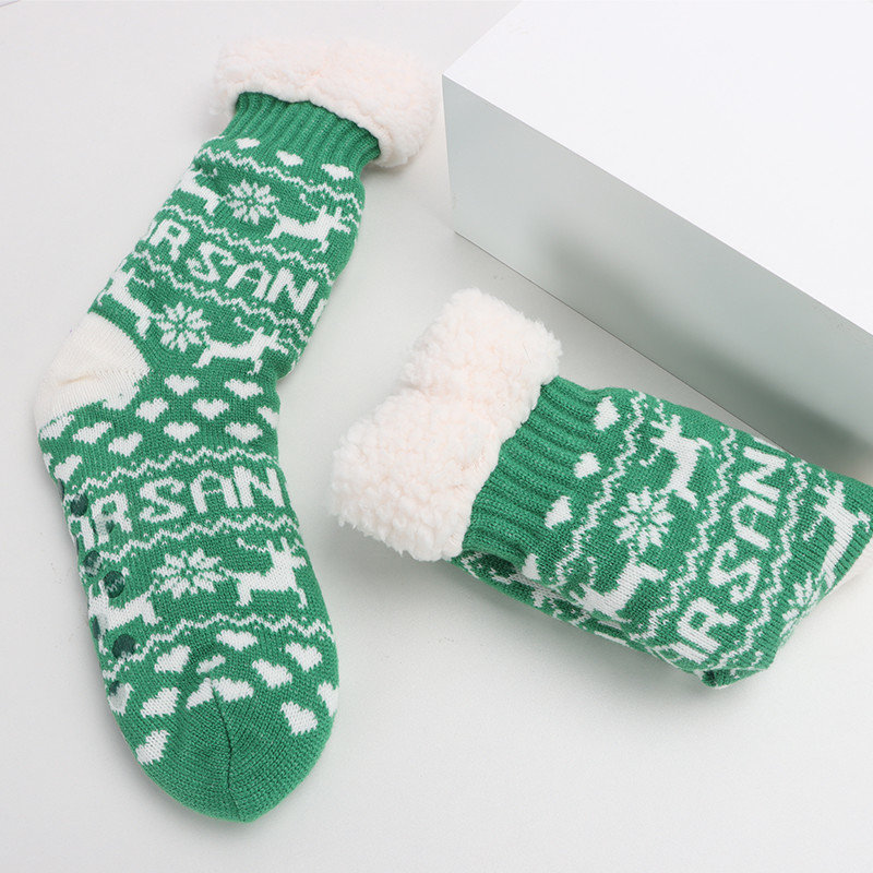 Christmas Women Fluffy Thick Knit Sherpa Fleece Lined Socks Animal Heavy Thermal Fuzzy Slipper Socks non skid fashion socks