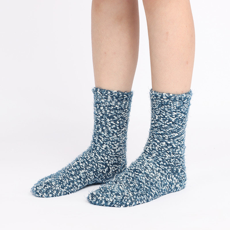 Wholesale Women non-slip slipper Sock custom mixed color house indoor floor sock ladies medium length Fleece Socks