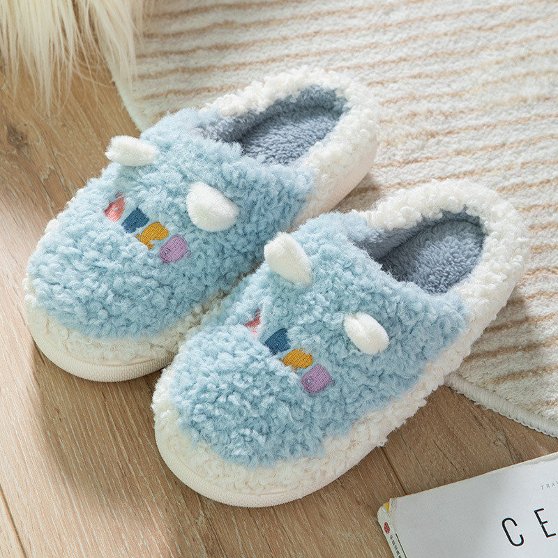 New female wholesale winter indoor and outdoor breathable fabrics couple non-slip slippers thick-soled warm shoes