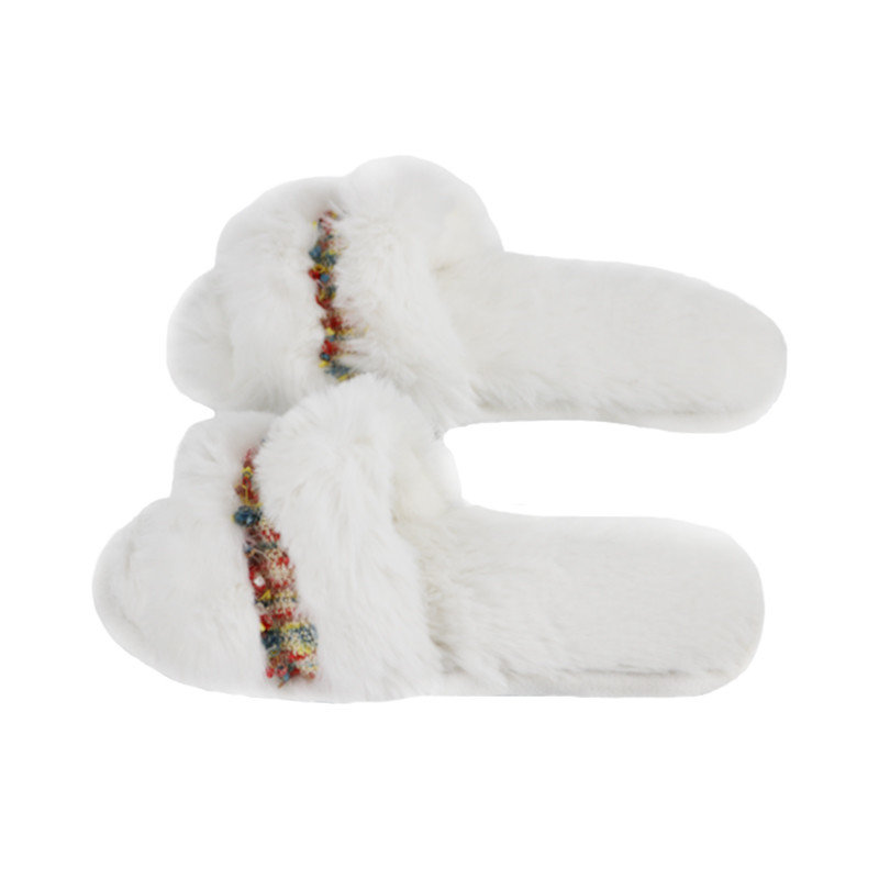 Women Shoes Women faux Fur Slippers  Home Slipper Lady Casual Flat Slipper  Platform Plush