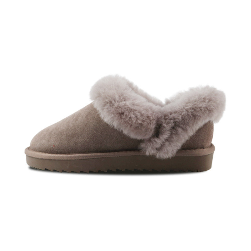 women winter cow suede Flat heel short wool  non-slip snow boots platform boots