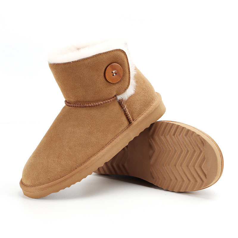 Best Selling Winter Flat Heel Non Slip Women  Fluffy Wool Outdoor Boots