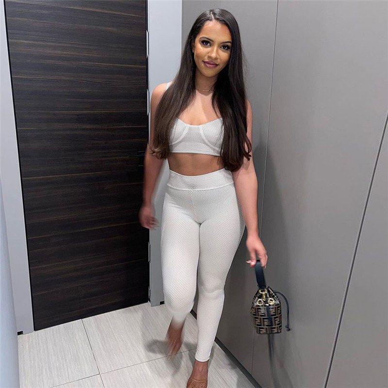 New Style Sportswear sexy Hollow out Condole belt vest Workout Women Gym Set solid color Yoga Leggings Girls