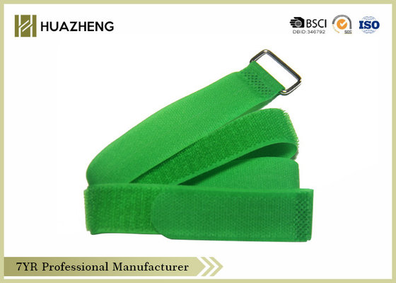 Green Hook Loop Strap For Cargo Binding , Nylon Hook And LoopStraps