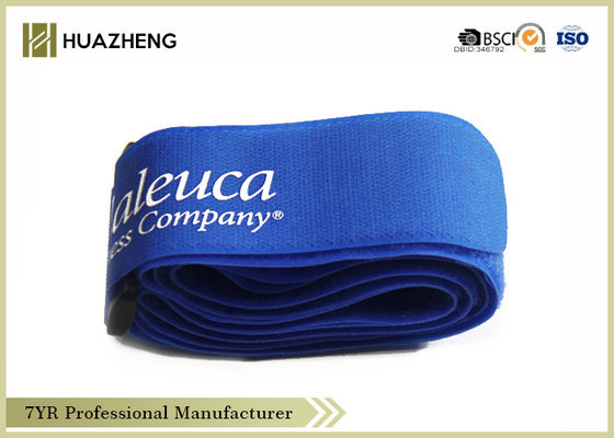 Deep Blue Luggage Security Strap With Logo , Elastic Hook And LoopBand