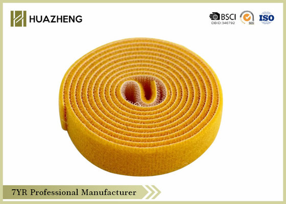 Yellow Double Sided Tape Self Lock , Elastic Hook And Loop