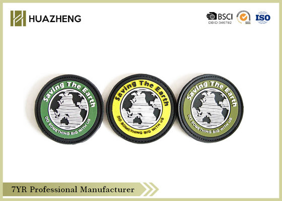 Reusable Silicon / PVC Badge For Saving Earth Garments Coins Shaped