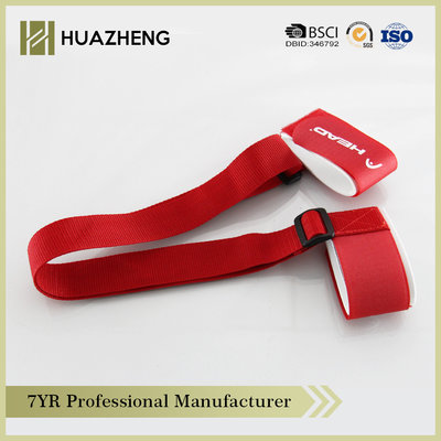 Logo Printing Ski Straps , Long Red Hook And Loop Fastener