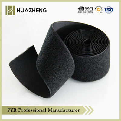 Blak and White Nylon Hook and Loop Tape for Furniture , SGS ROHS