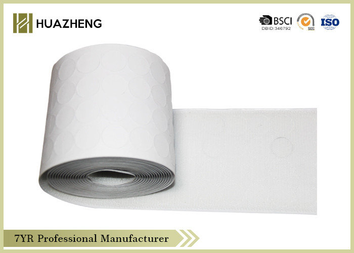 Die Cut Round White Sticky Hook Loop Dots For Transparent Release Paper