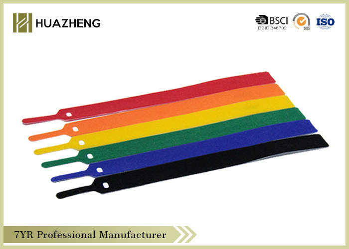 Colorful Wire Cord / Cable Hook And Loop Fastener Straps Heavy Duty