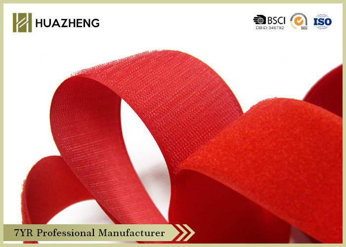 Various Function Sew On Hook And Loop Fastener , Red Adhesive Tape SGS ROHS