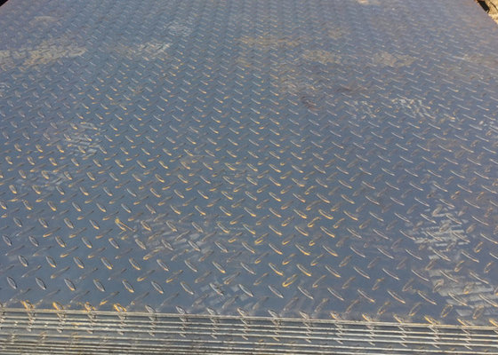 MTC Approval Checkered Steel Plate For Automobile / Non Slip Floor