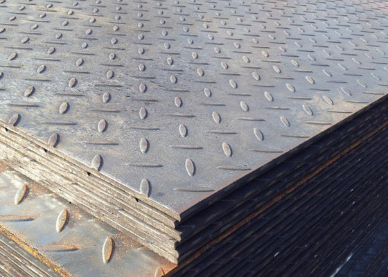 SS400 Checkered Steel Plate Thickness 2.0 - 8mm 800mm - 1500mm Width