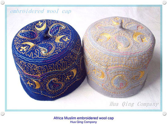 Africa Muslim embroidered wool cap /  West Africa Muslim embroidered wool cap / Size:53#,54#,55#,56#,57#,58#