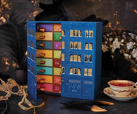 Custom Printed Gift Cardboard Packaging Chocolate Advent Calendar Box with little drawers