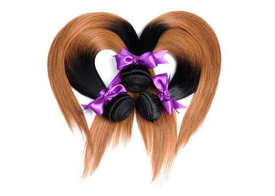Paquetes del cabello humano de Ombre 1B30 con armadura recta del cabello humano de las PC del cierre 3 con el cierre