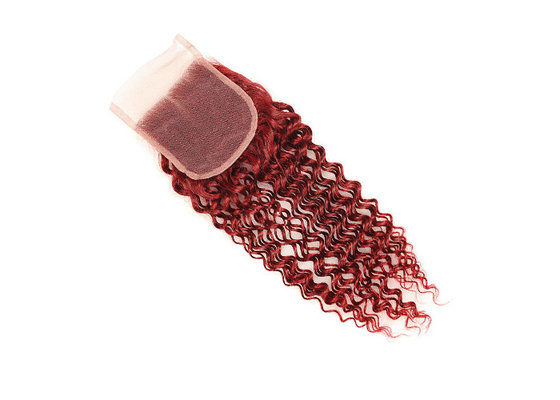 El cabello humano rizado rizado del color rojo de la armadura 99J del pelo rizado de Remy lía con el cierre