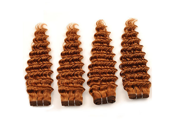 4 paquetes de la onda de la armadura profunda brasileña del cabello humano, 30 extensiones profundas del pelo rubio de la onda