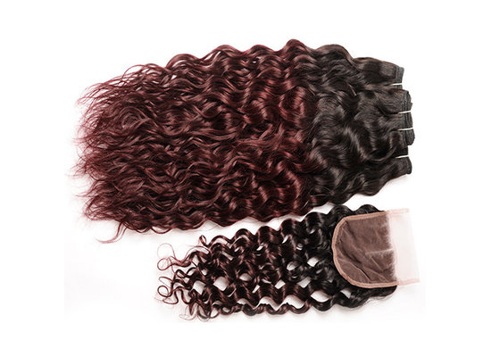 3 paquetes de agua de la onda del pelo del cabello humano de las extensiones pueden ser color teñido del INSECTO 1B
