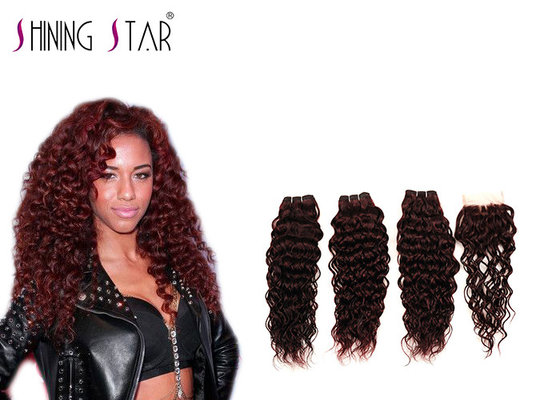 No sintético extensiones del pelo de la onda de agua de 3 paquetes para la proporción larga del pelo de las muchachas