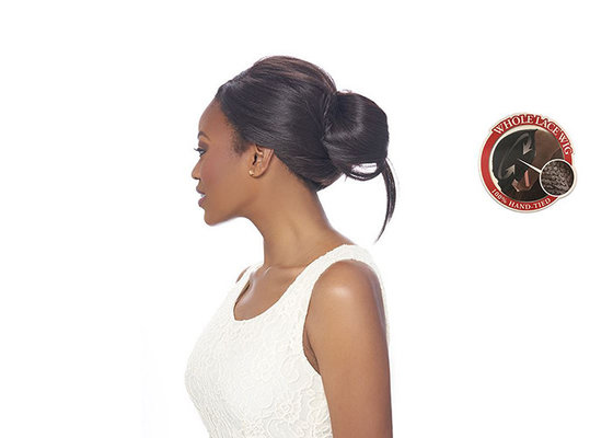 Pelucas llenas naturales sin procesar del cabello humano del cordón de Remy con el pelo del bebé derecho