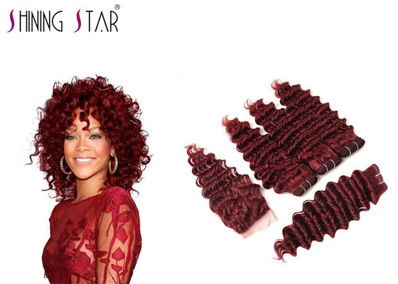 paquetes indios del pelo de la onda profunda 99J para la trama de DoubleTight de la máquina de la mujer negra