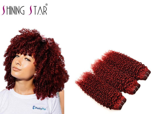 El Afro que el cabello humano rizado rizado lía 3 teje las extensiones para la mujer negra