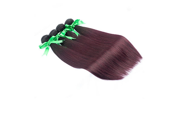 Los paquetes brasileños largos rectos del pelo 4Pc tejen los paquetes oscuros Borgoña del pelo de raíz de #1B
