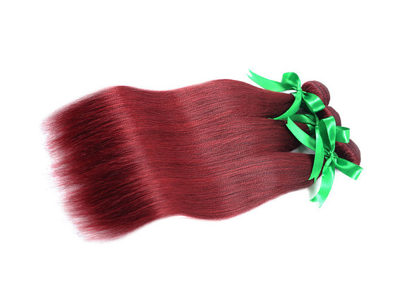 El pelo recto peruano lía 3 paquetes de las extensiones de la sustancia química del color rojo libre