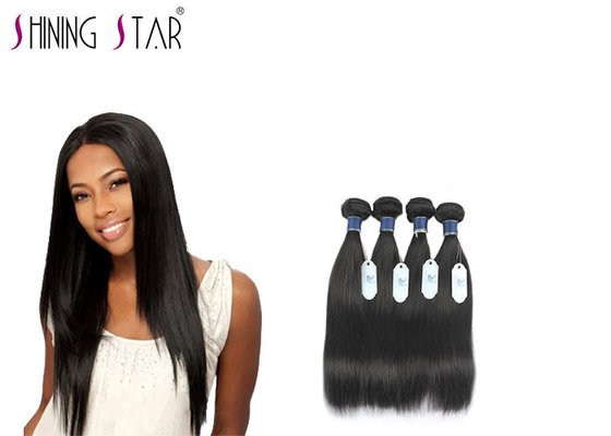 cabello humano sin procesar de Remy de la Virgen brasileña 9A, 4 extensiones naturales del pelo negro de las PC