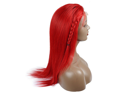 100 pelucas rectas del frente del cordón del cordón del frente de las pelucas del cabello humano humano del color rojo
