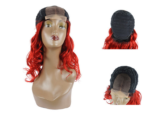 Peluca Suerte-roja delantera de los gemelos del cabello humano del color 100 de las pelucas T1B del cordón para las mujeres negras