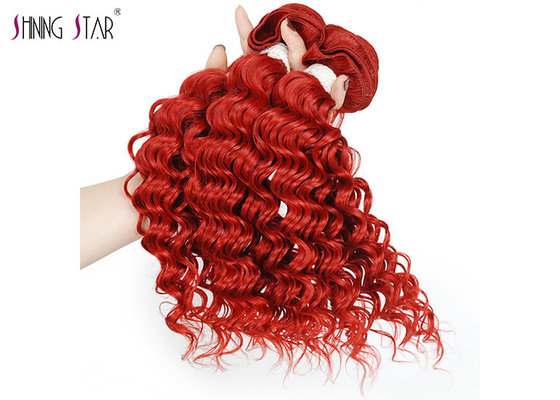 El cabello humano profundo de la onda lía con color rojo de la armadura rizada del cierre 99J