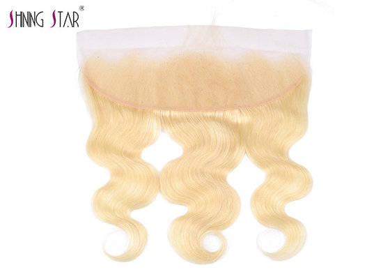 Paquetes rubios 100% de la onda del cuerpo del cabello humano 613 con el frontal ningún enredo ningún vertimiento