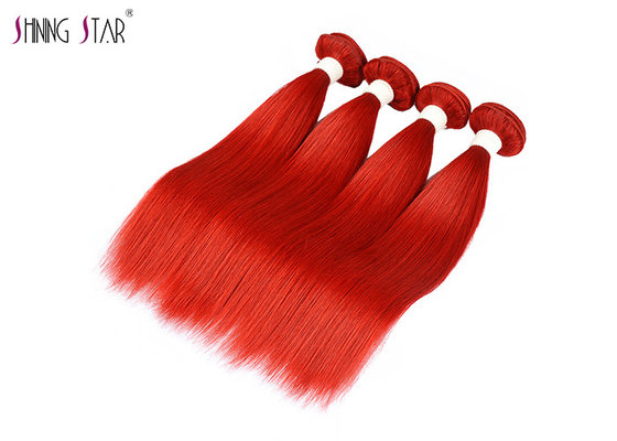 El pelo recto brasileño rojo lía con los paquetes coloreados cierre de 99J Borgoña