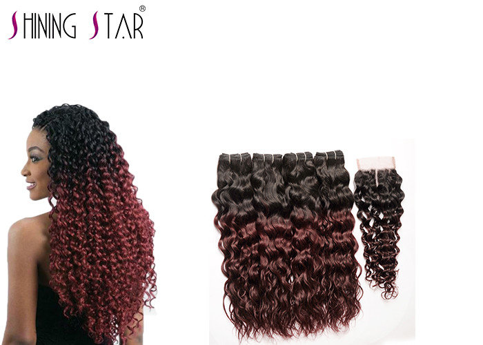 el 1B fastidia las extensiones del pelo de la onda de agua 8A para la plenitud dibujada doble de la mujer negra