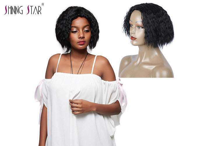 Cabello humano rizado de las pelucas de Bob del cortocircuito de la peluca del pelo recto para todo el pelo de Remy de las mujeres de la piel