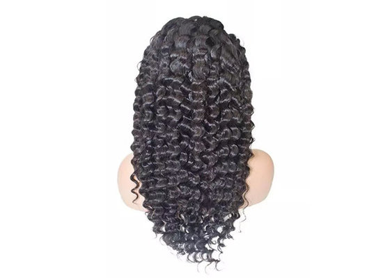 #1B Natural black Human hair 18&quot; deep wave 13x4 lace front wig supplier