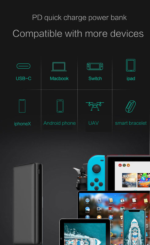 Metal Housing Power Delivery USB-C PD Portable 20V Laptop Power Bank 100W supplier