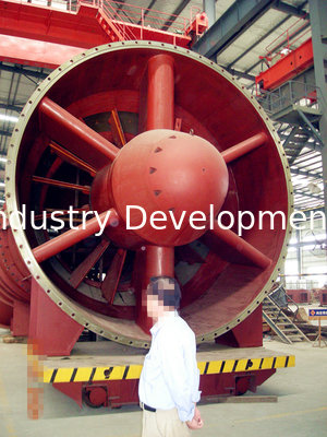 Small Tubular Turbine With Adjustable Runner Blades , Hole Bulb Low Head Hydro Turbine