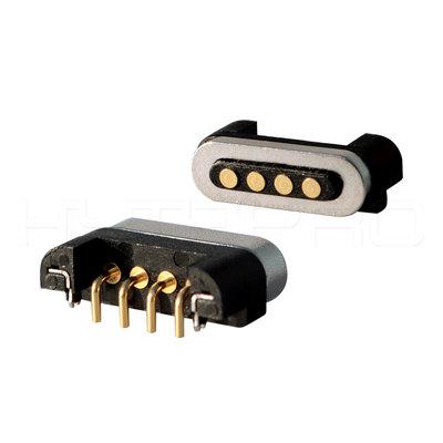 Vertical 4 pin reverse power and sync magnetic connector M411R
