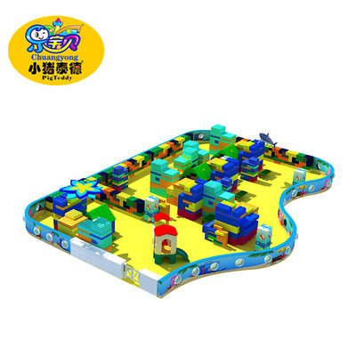Kids Games Soft Indoor Playground Equipment PVC Foam Wooden Material