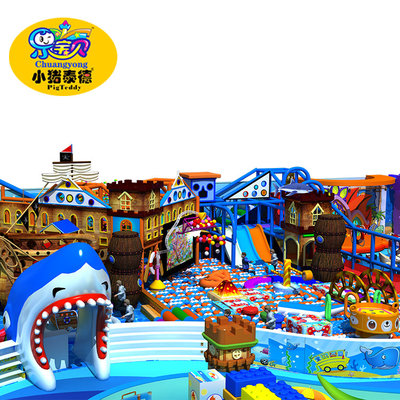 Indoor Preschool Playground Equipment , Ocean Theme Toddler Soft Play Equipment