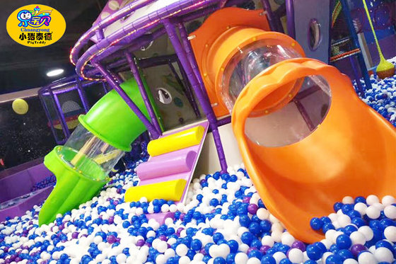 Commercial Play Center Playground Tube Slide Safe Fire Resistance